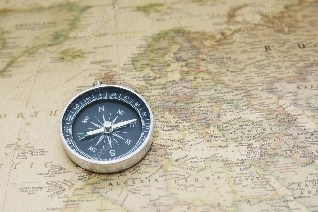 Compass and map Stock Photo by ©Pilligrim 118652684