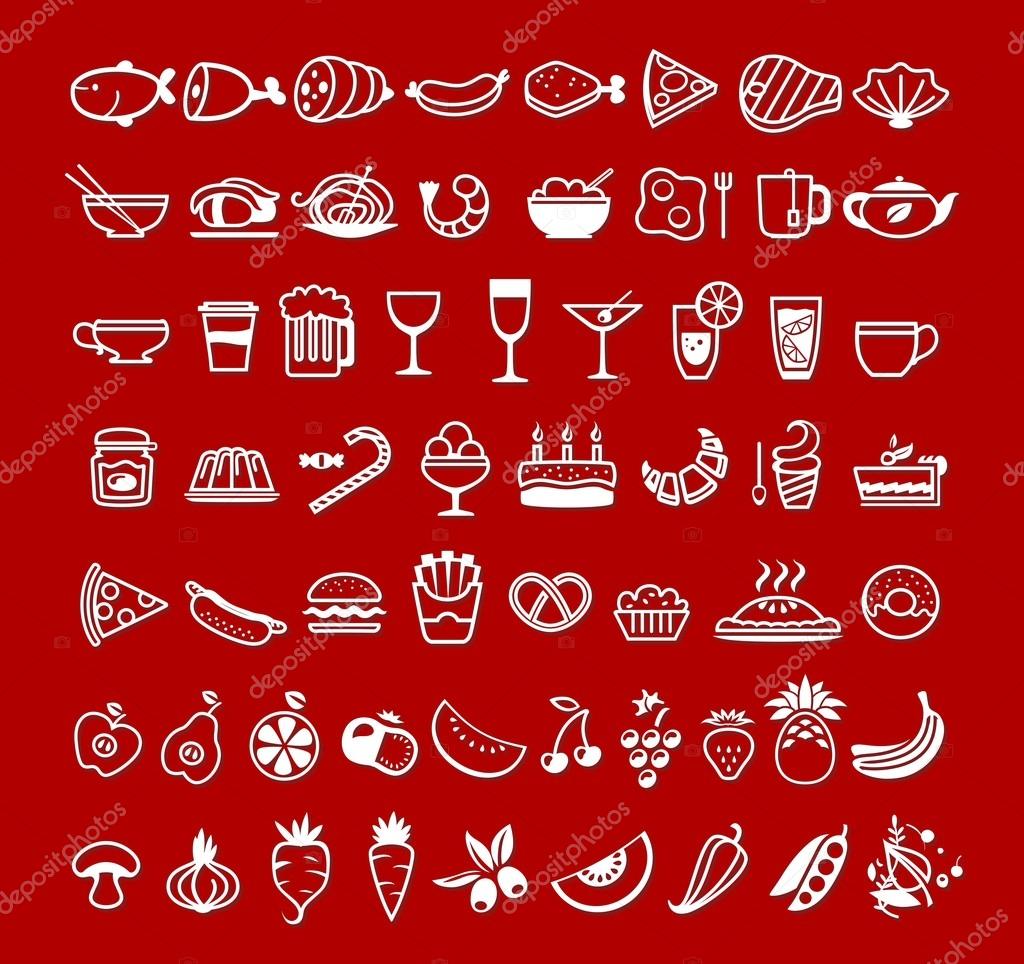 Vector alimentos iconos Vector de stock #65748203 de ©Red_Spruce