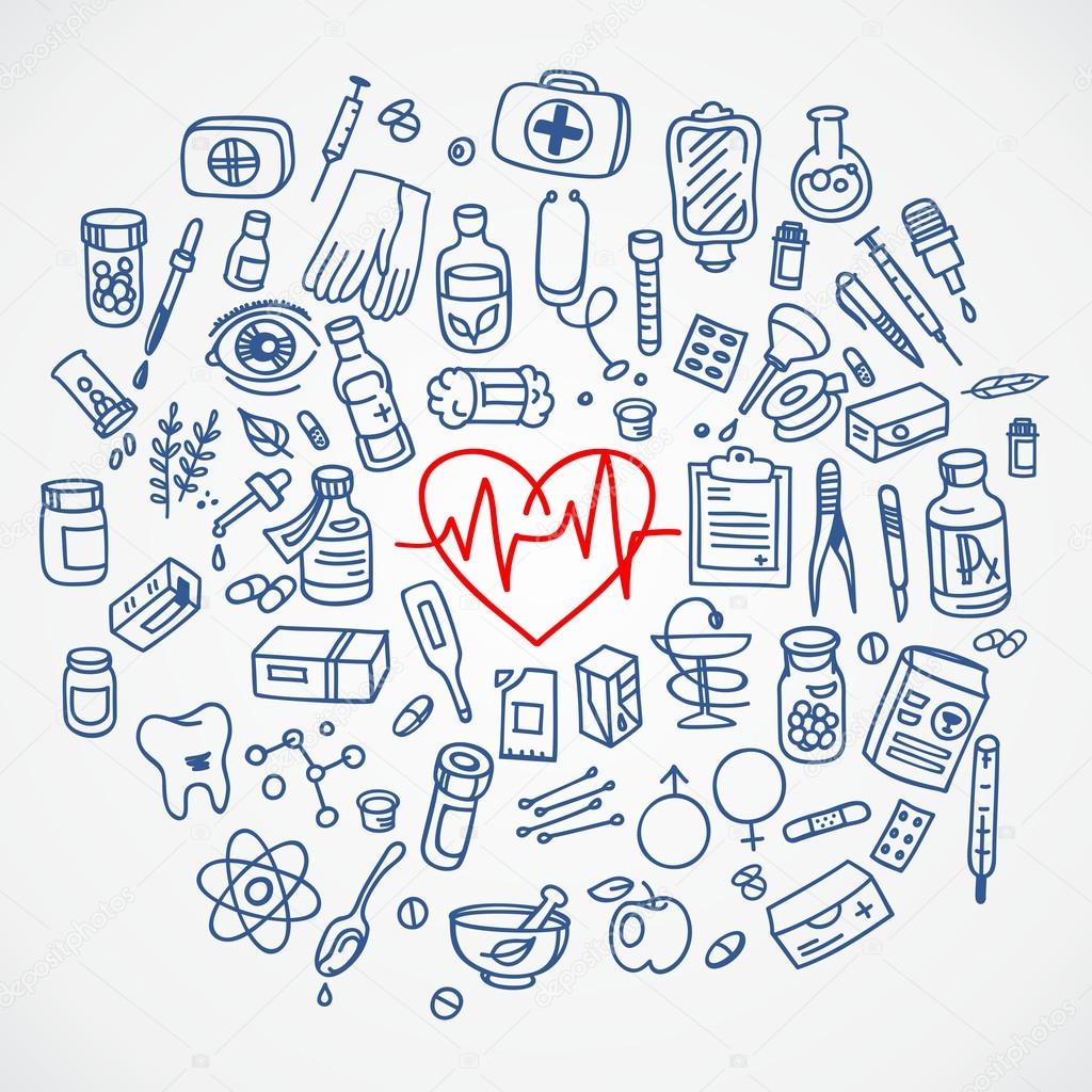Health care doodle icons background Stock Vector Image by ©Red_Spruce ...