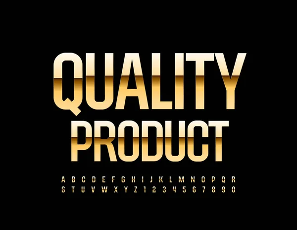 Calidad Vectorial Oro Brillante Fuente Lujo Reflexivo Letras Números ...