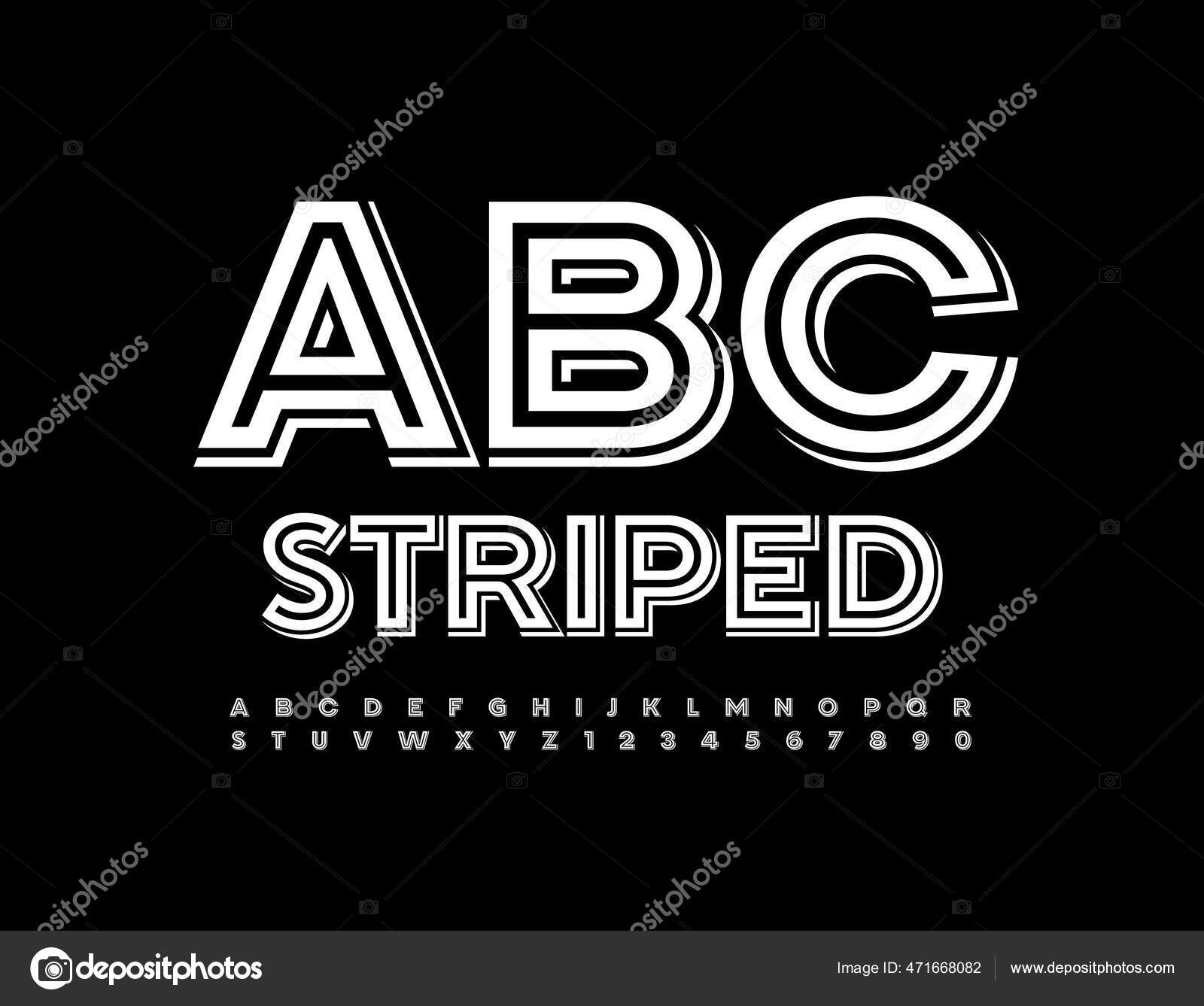 Abc Striped Lettering Font Vector Illustration Stock Vector by ©dgbomb ...