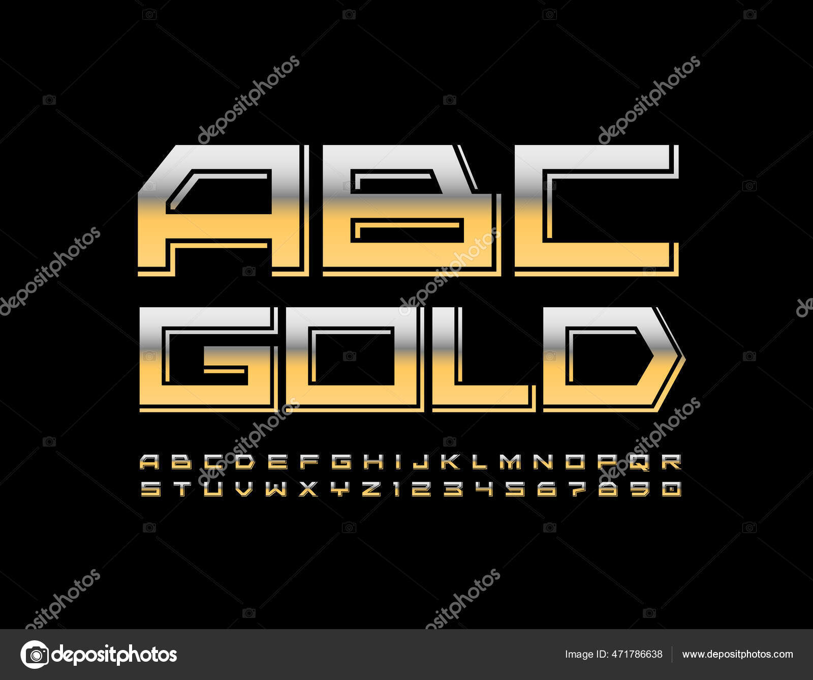Abc Gold Lettering Font Vector Illustration Stock Vector by ©dgbomb ...
