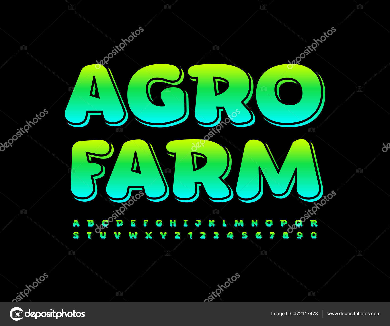 Reklam Vektörü Illüstrasyonu Için Agro Farm Yazı Tipi ©dgbomb 472117478 ...