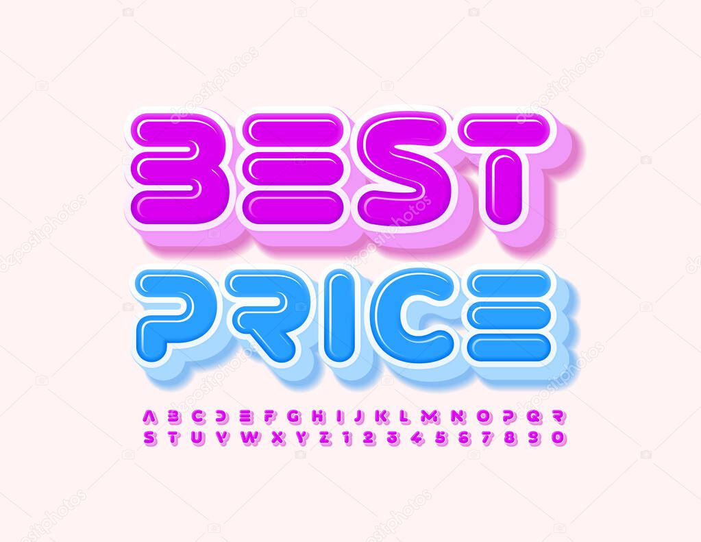 Vector brillante icono con texto Mejor precio. Letras, números y ...