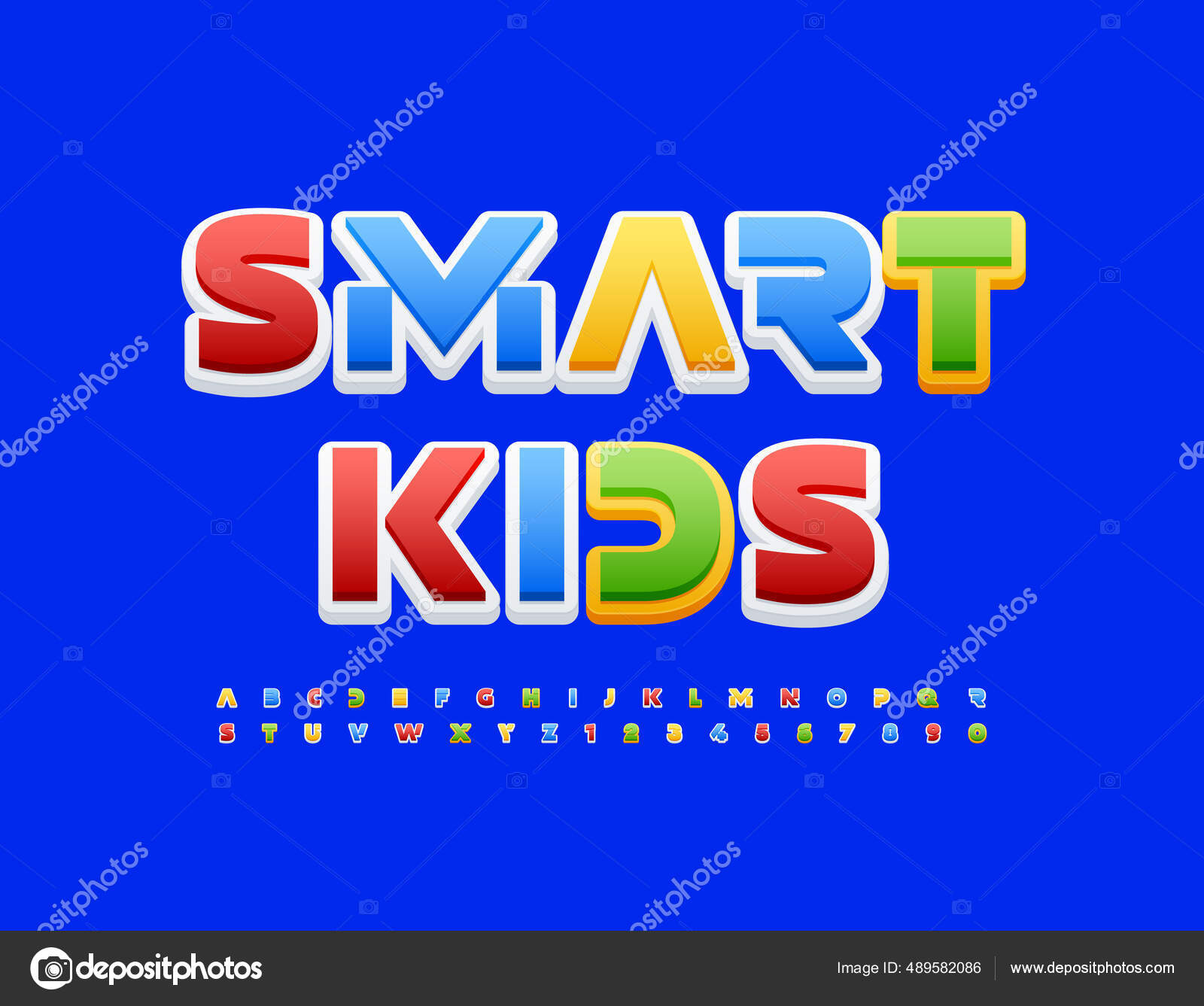 Vector Education Banner Smart Kids Colorful Modern Font Bright Alphabet Stock Vector Image by ...
