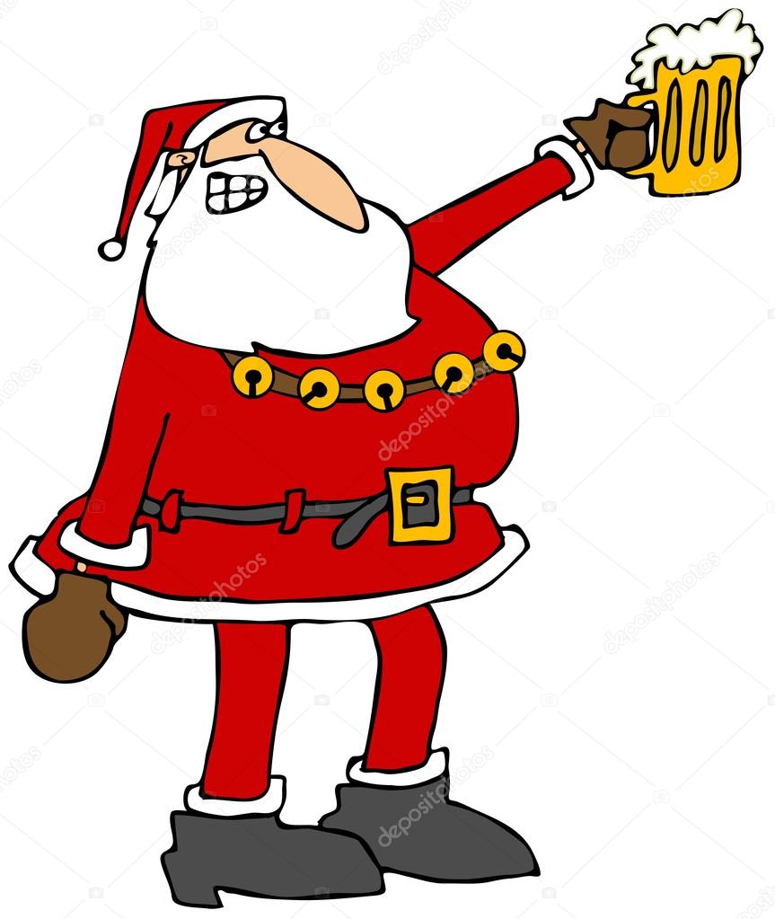 Santa Toasting Clipart
