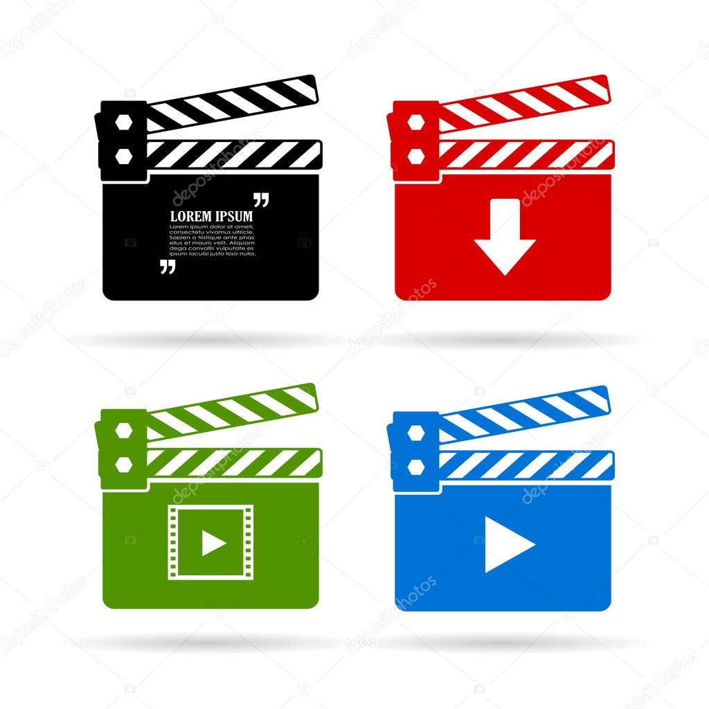 Video clapper icon Stock Vector Image by ©Arcady #113431188