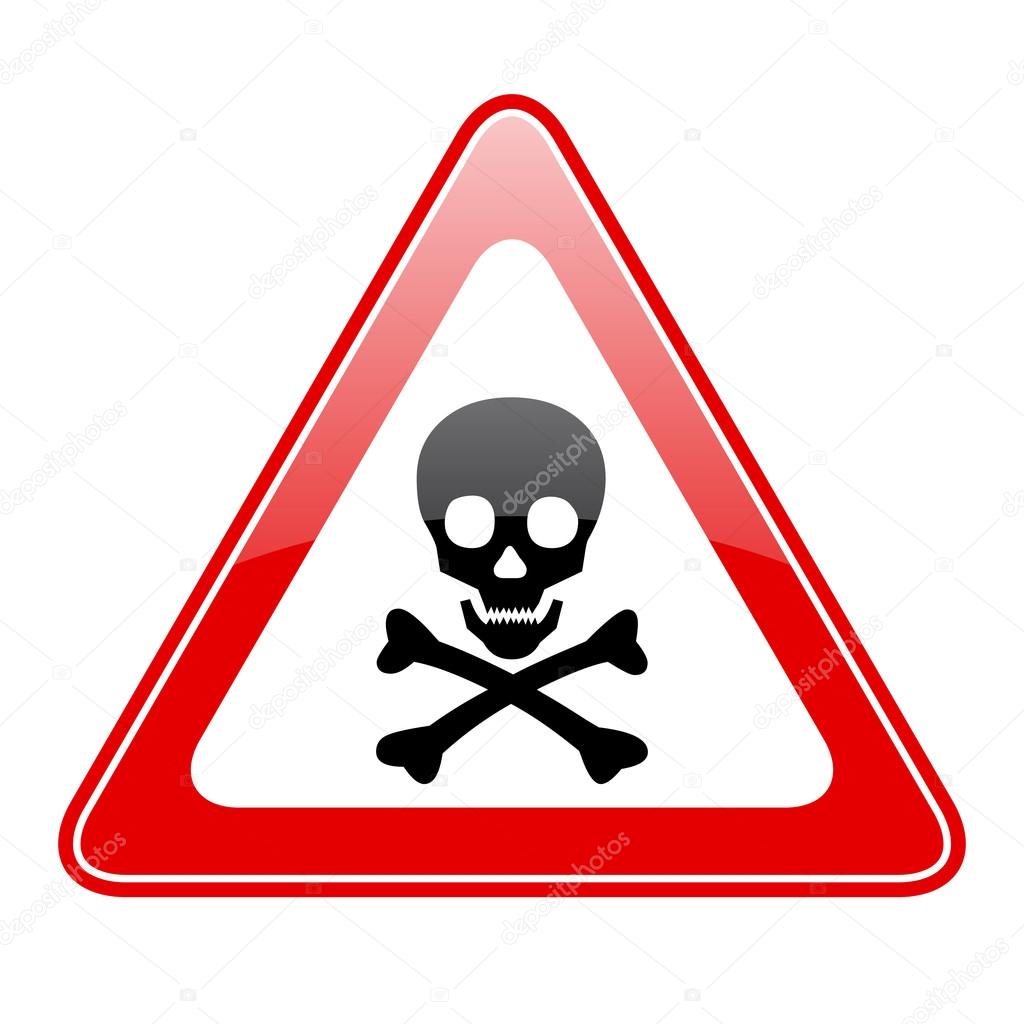 Señal de peligro de cráneo triangular 2024