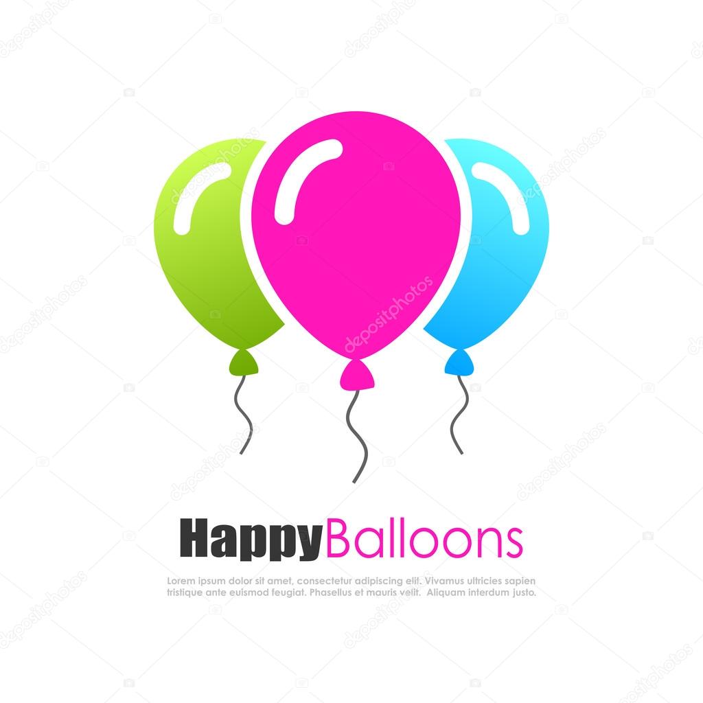 Abstract entertainment logo, happy balloons Stock Vector Image by ...