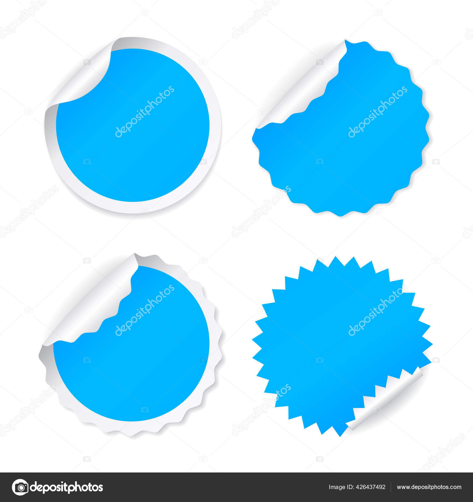 Blue Vector Sticker Set Stock Vector by ©Arcady 426437492