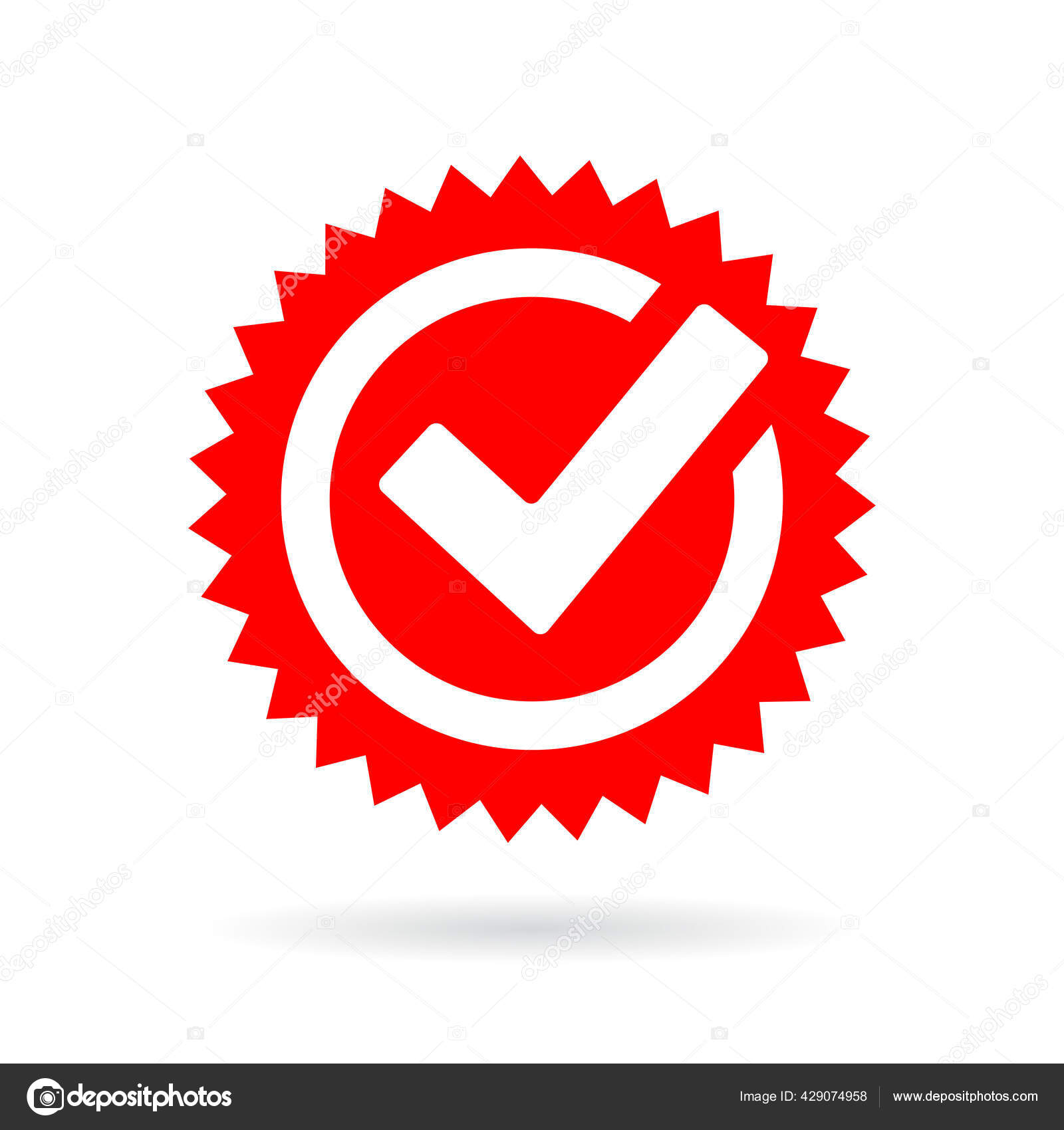 Red Tick Mark Icon Stock Vector Image by ©Arcady #429074958