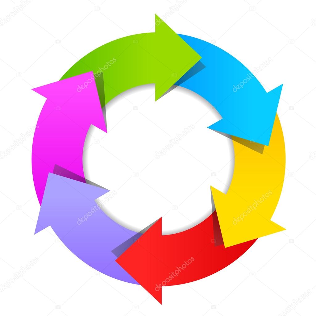 6 parte flecha rueda diagrama vector, gráfico vectorial © Arcady imagen ...