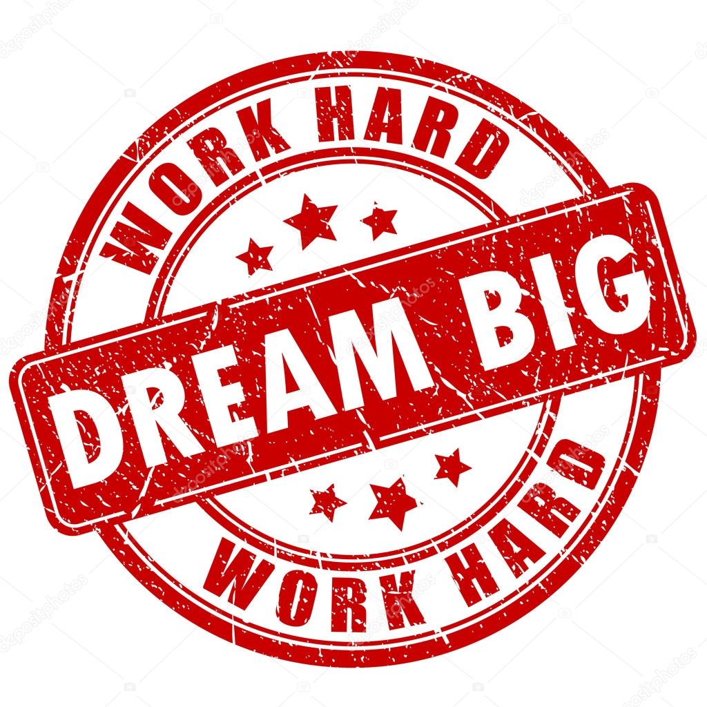 Dream big, motivational quote stamp Stock Vector by ©Arcady 96510878