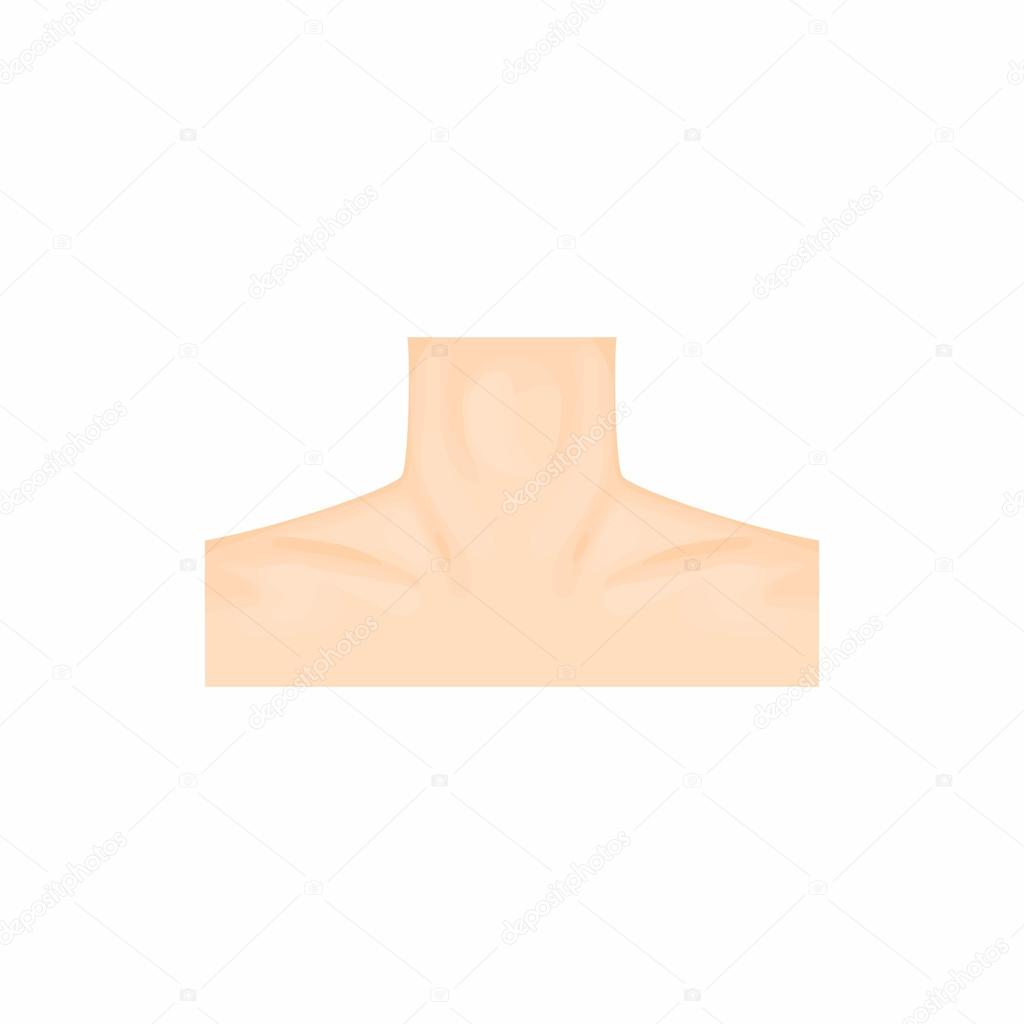 Icono del cuello humano en estilo de dibujos animados vector, gráfico ...