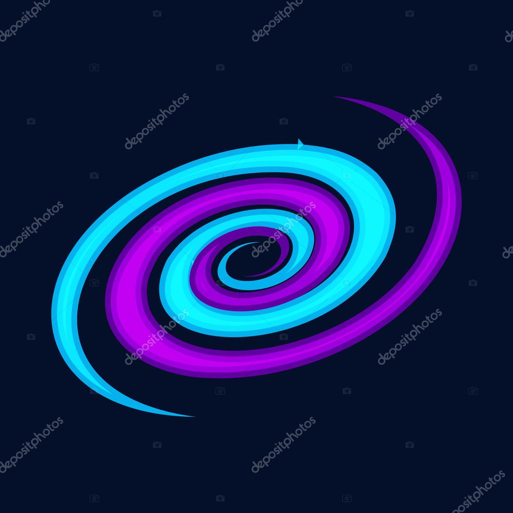 Icono de galaxia espiral, estilo de dibujos animados vector, gráfico ...