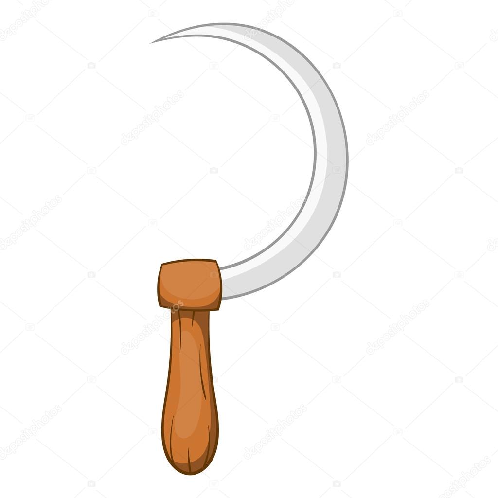 Icono de hoz, estilo de dibujos animados 2024