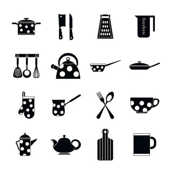 Kitchen tools and utensils icons, flat style Stock Vector Image by ...