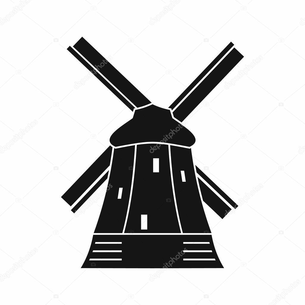 Molen pictogram, eenvoudige stijl — Stockvector © ylivdesign #115709208