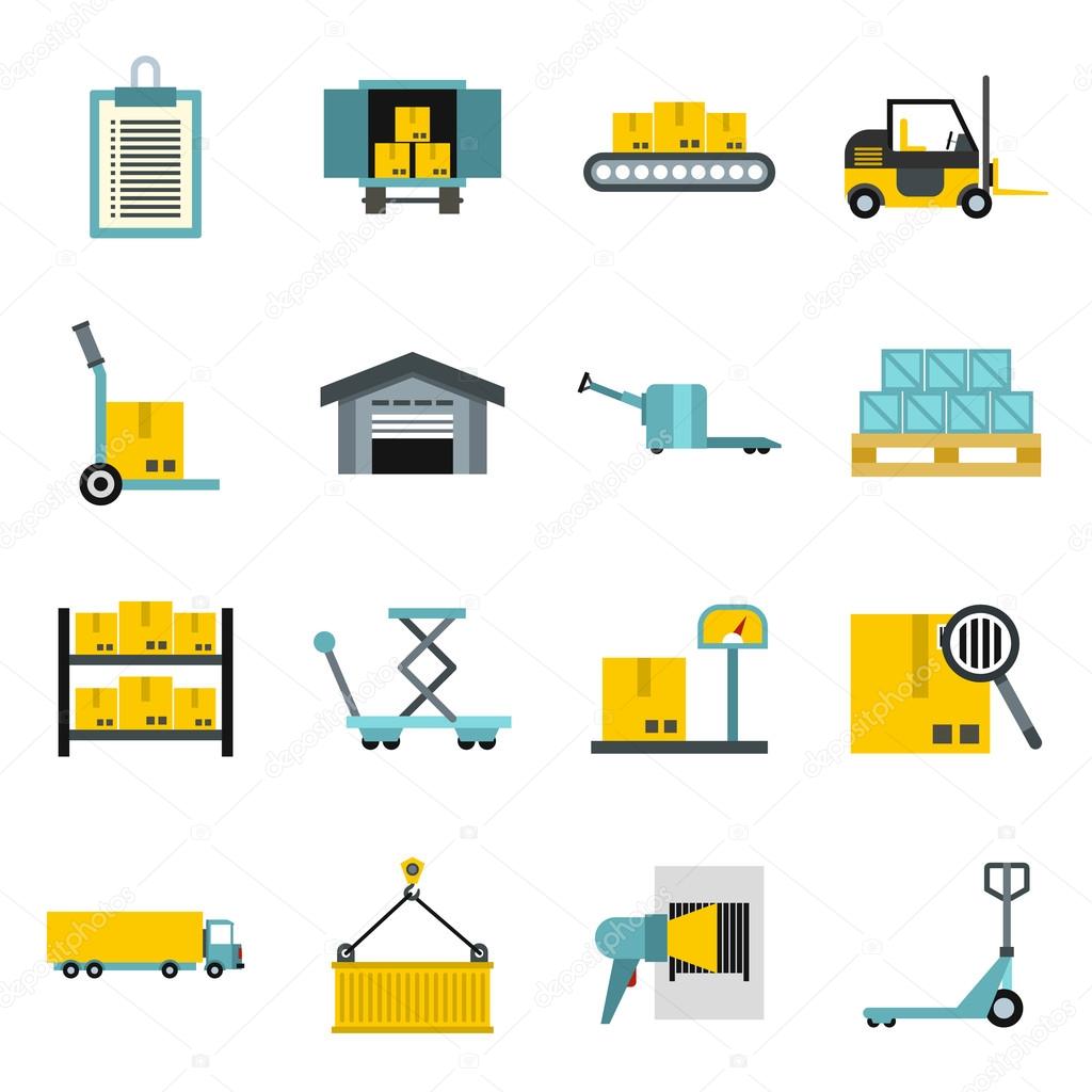 Conjunto de iconos logísticos, estilo plano 2023