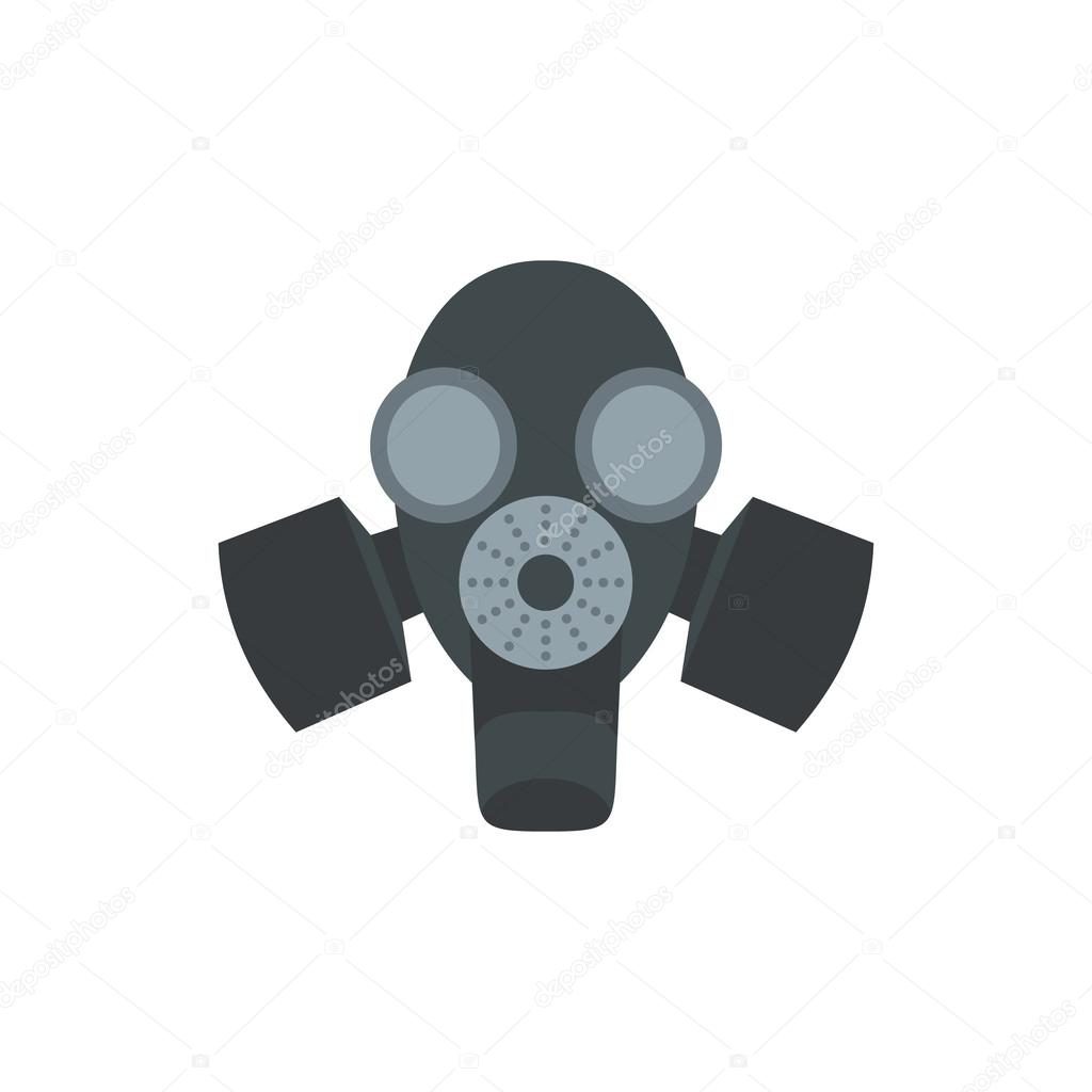 Black gas mask icon, flat style Stock Vector Image by ©ylivdesign ...