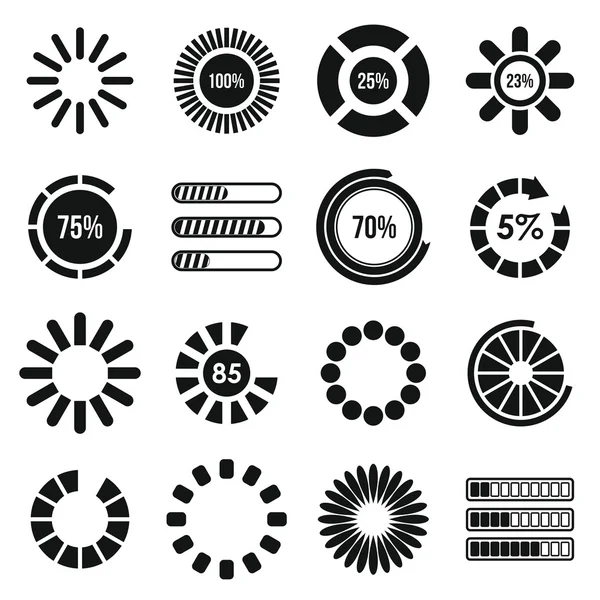 Progress bar and loading icons set in simple style Stock Vector Image ...