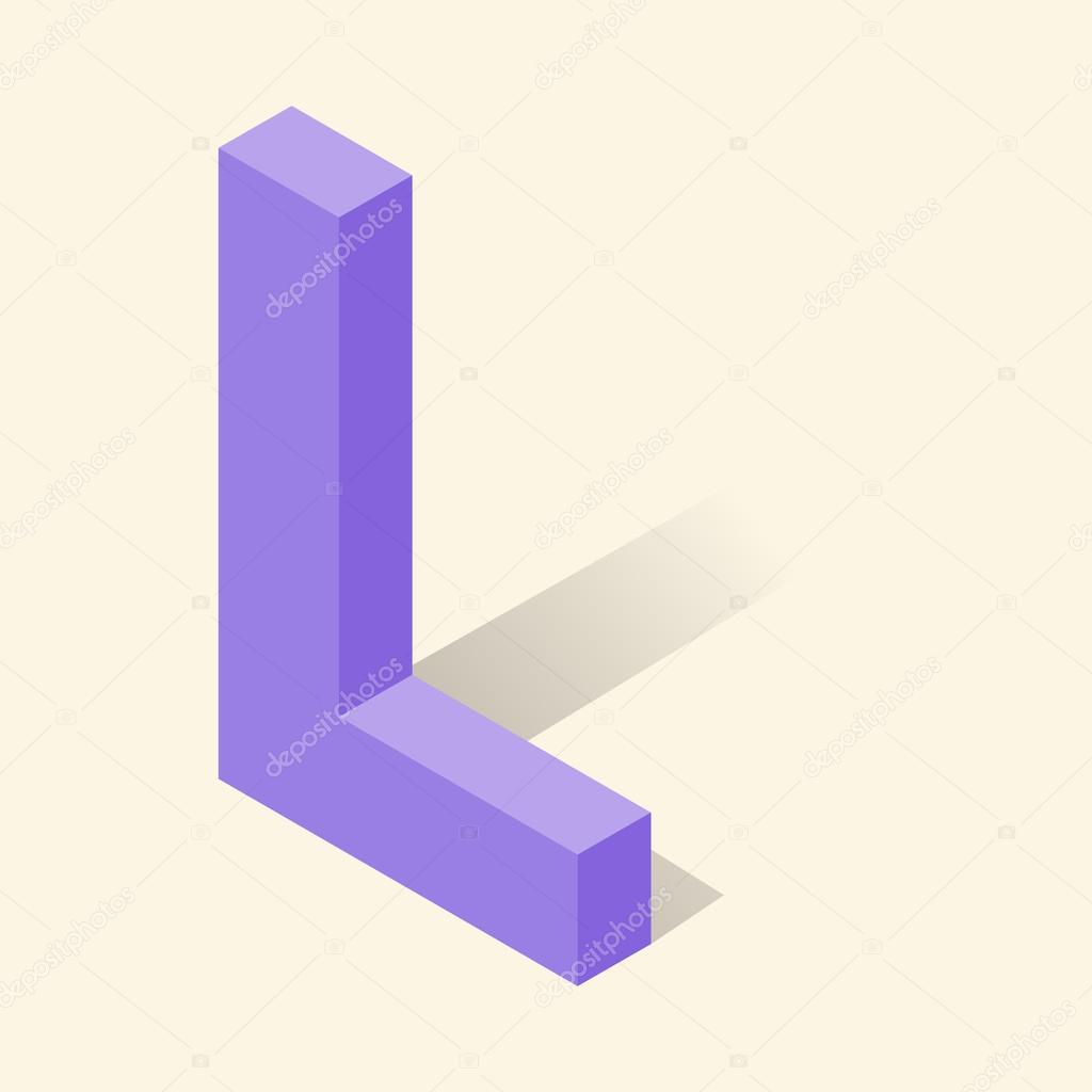 L letter in isometric 3d style with shadow — Stock Vector © ylivdesign ...