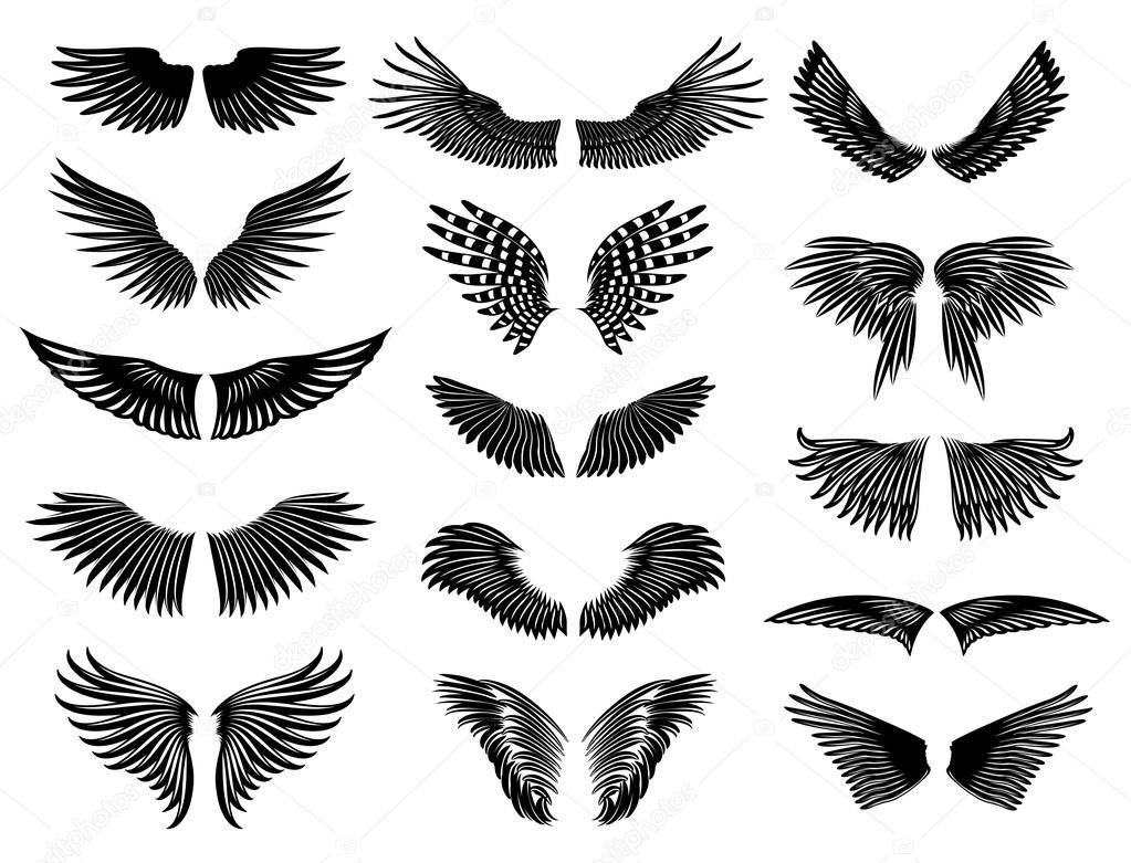 Wing set simple Stock Vector Image by ©ylivdesign #121446172
