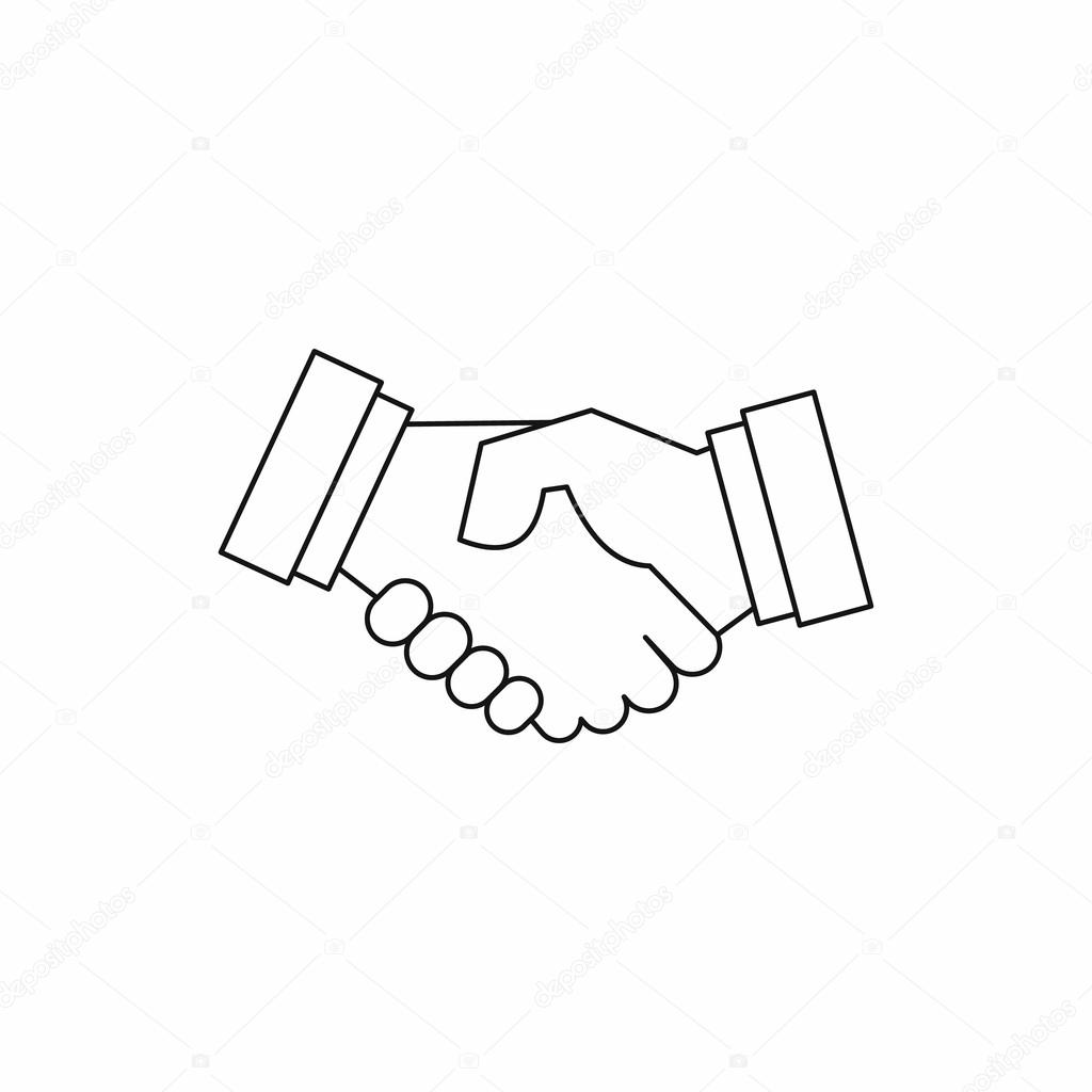 Handshake icon in outline style Stock Vector by ©ylivdesign 122936232