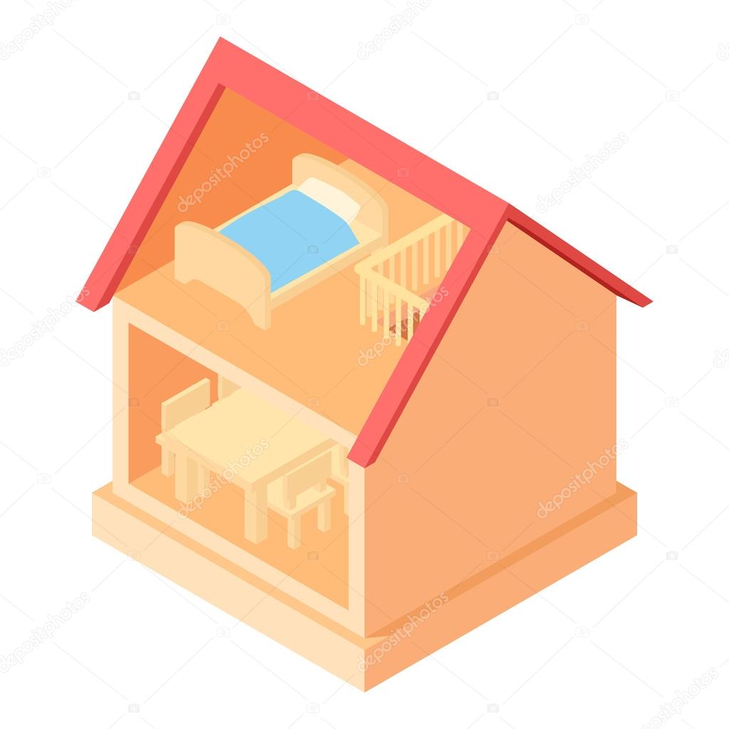 Toy house interior icon, cartoon style Stock Vector Image by ...