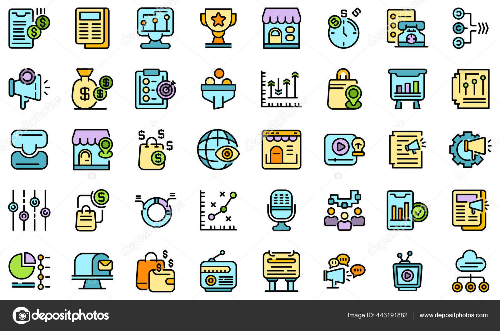 Marketing mix icons set vector flat Stock Vector Image by ©ylivdesign ...