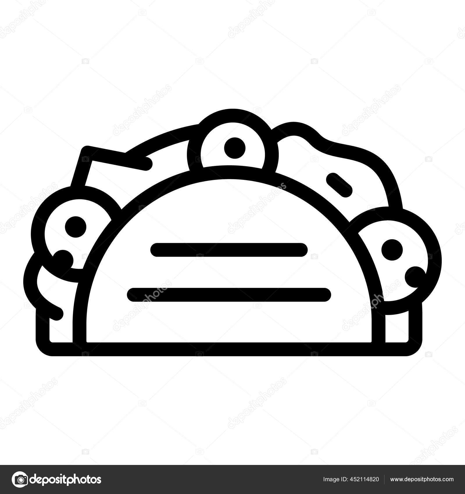 Taco icon, outline style Stock Vector by ©ylivdesign 452114820