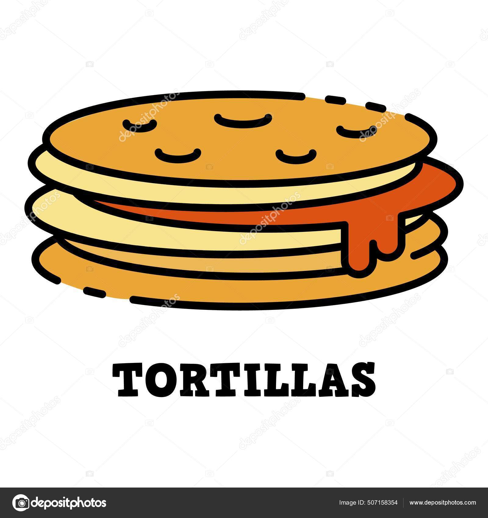 Tortillas icon color outline vector Stock Vector Image by ©ylivdesign ...