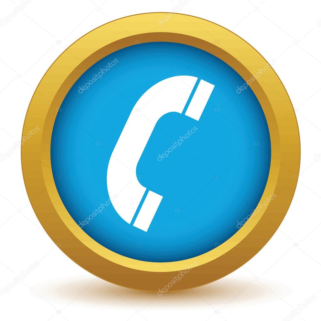 Blue Telephone Icon Vector