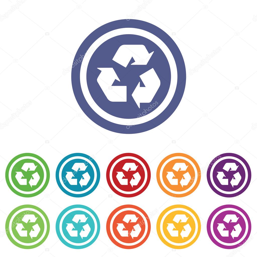 Reciclaje de signos de color conjunto 2024