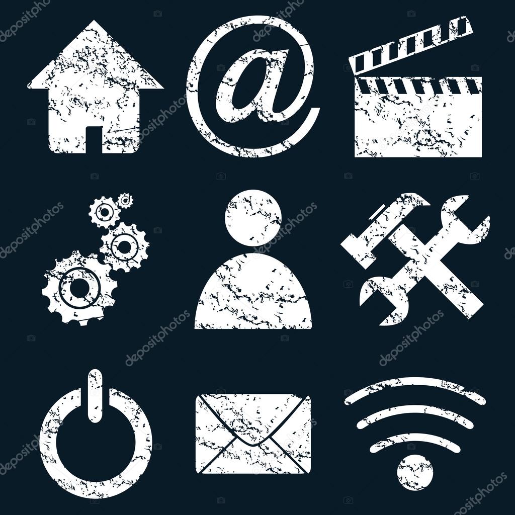 Home internet set, white grunge Stock Vector Image by ©ylivdesign #84106544