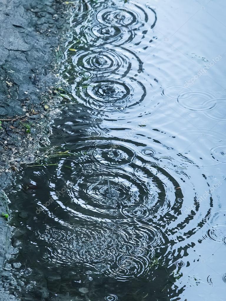 Raindrops Falling On Water