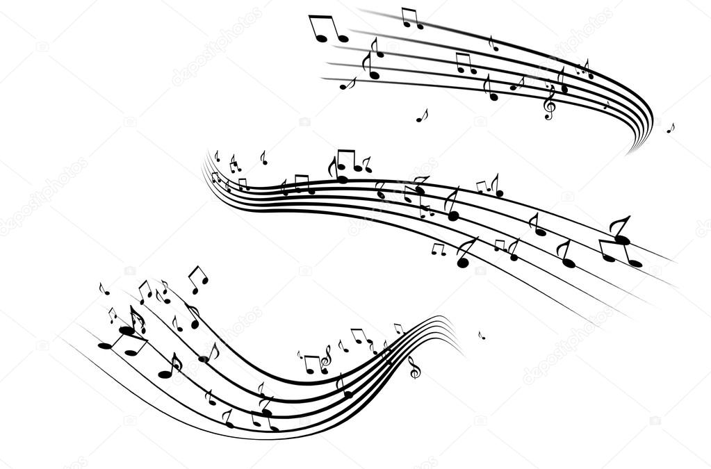 Waving Music Notes Stock Illustration by ©alexaldo #94942572
