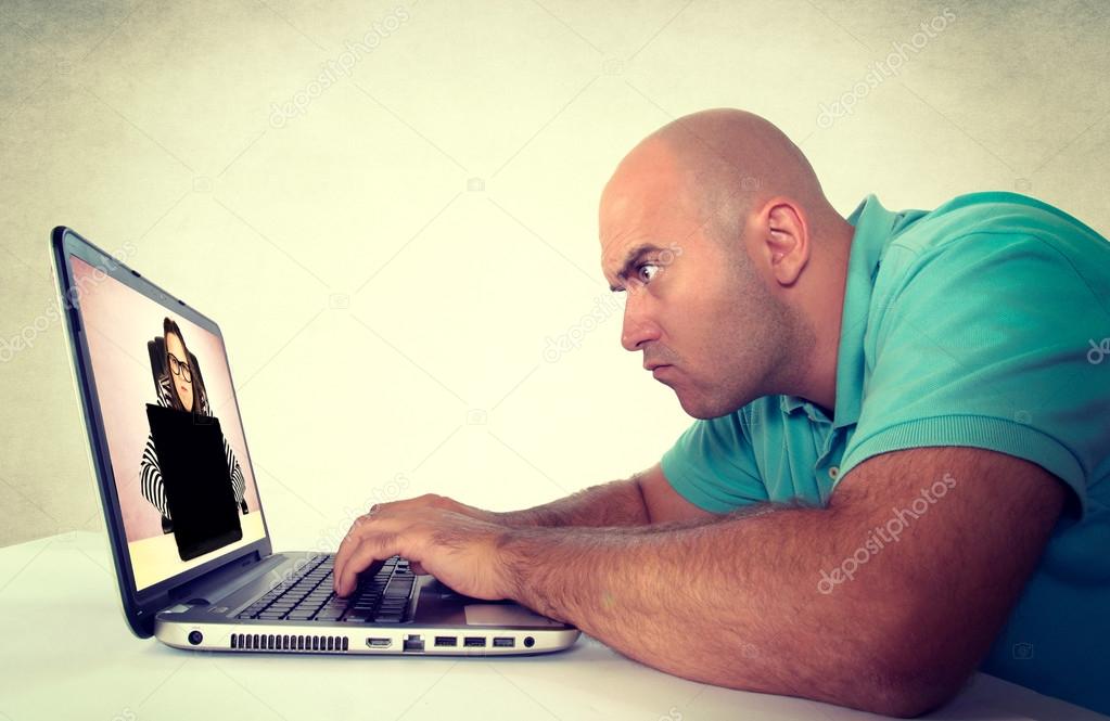 Angry Guy On Computer