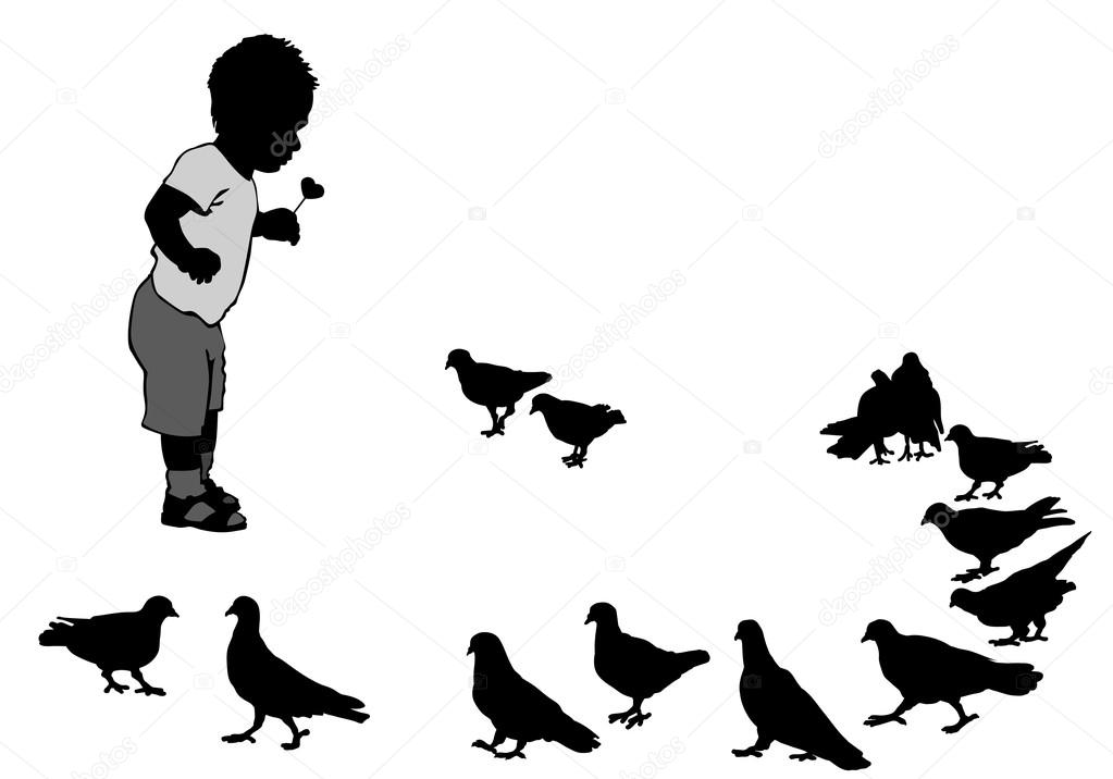 Child and birds Stock Vector Image by ©niklson101 #88537378