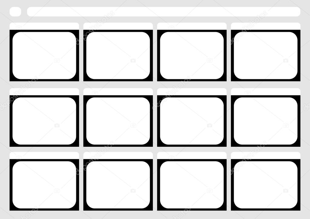 Traditional television 12 frame storyboard template Stock Vector Image ...