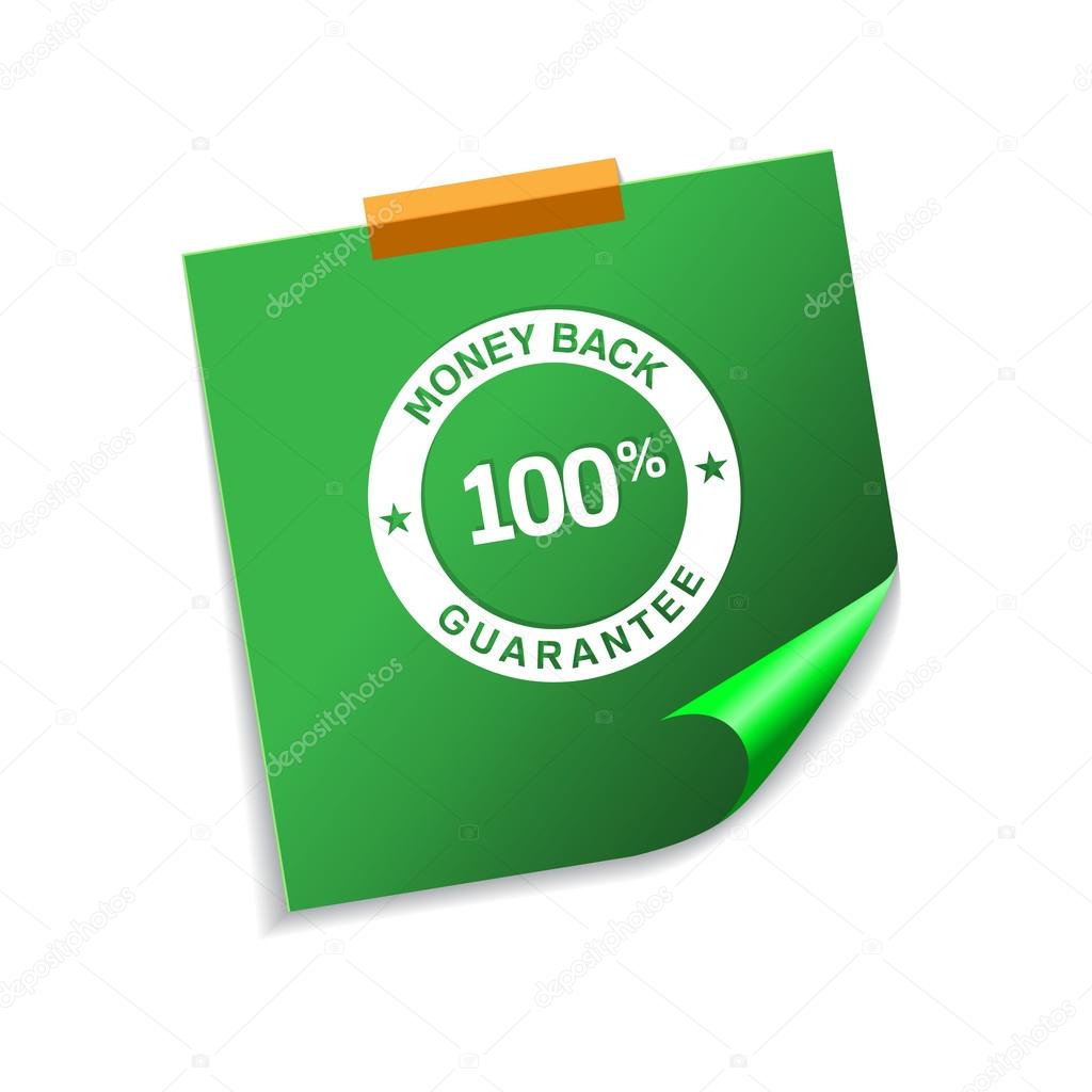 Money Back Green Sticky Notes Vector Icon Design Stock Vector Image by ...