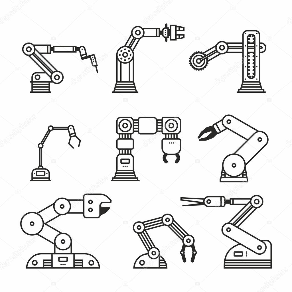Brazo robot industrial Vector de stock #75331151 de ©Volykievgenii