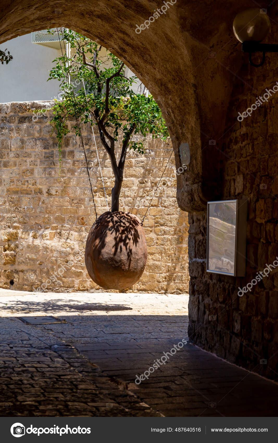 Suspended Orange Tree Ancient Streets Jaffa Yafo Tel Aviv Israel ...