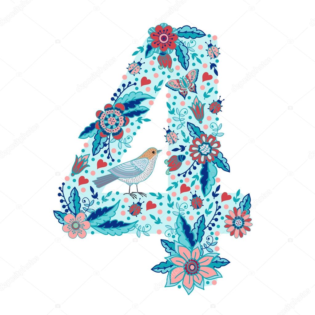 Flower number 4 Stock Vector Image by ©Ann_art #75680601