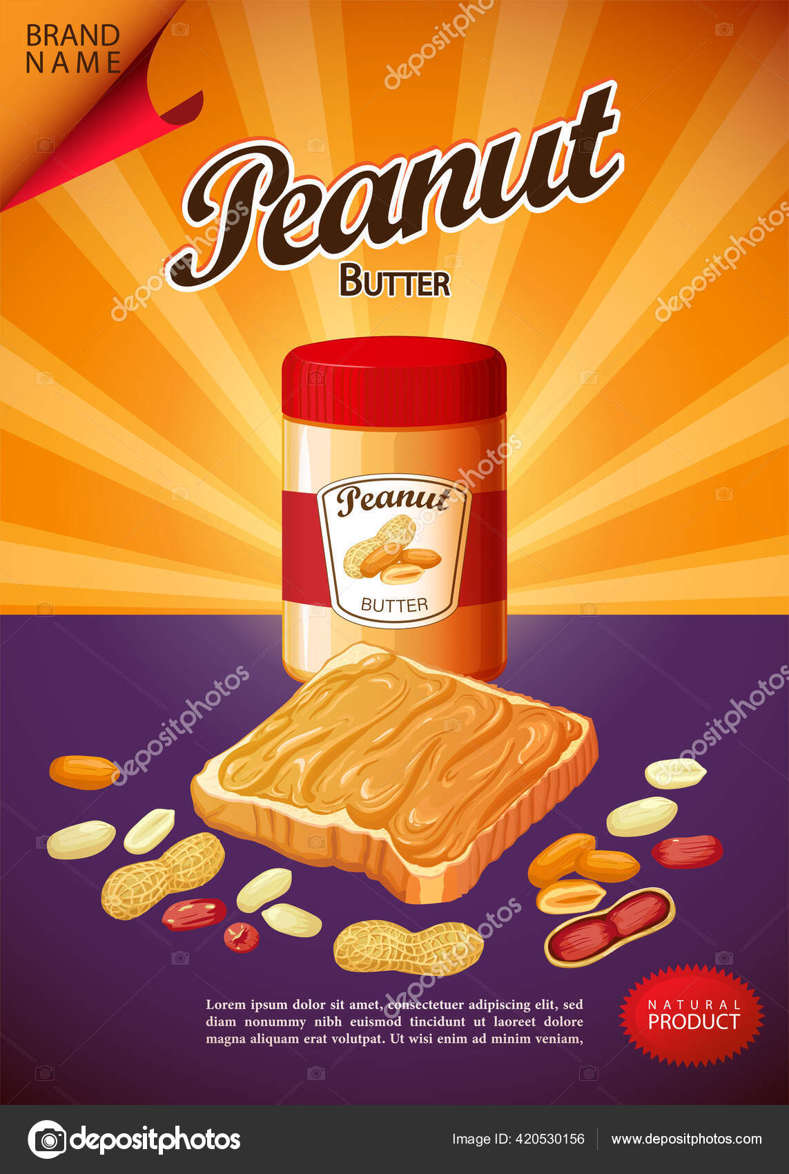 Peanut Butter Spread Sandwich Vertical Poster Advertising Branded ...