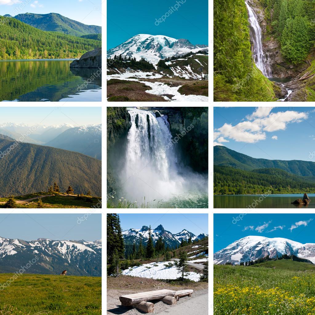 Nine photos collage, washington state nature — Stock Photo © nadik29 ...