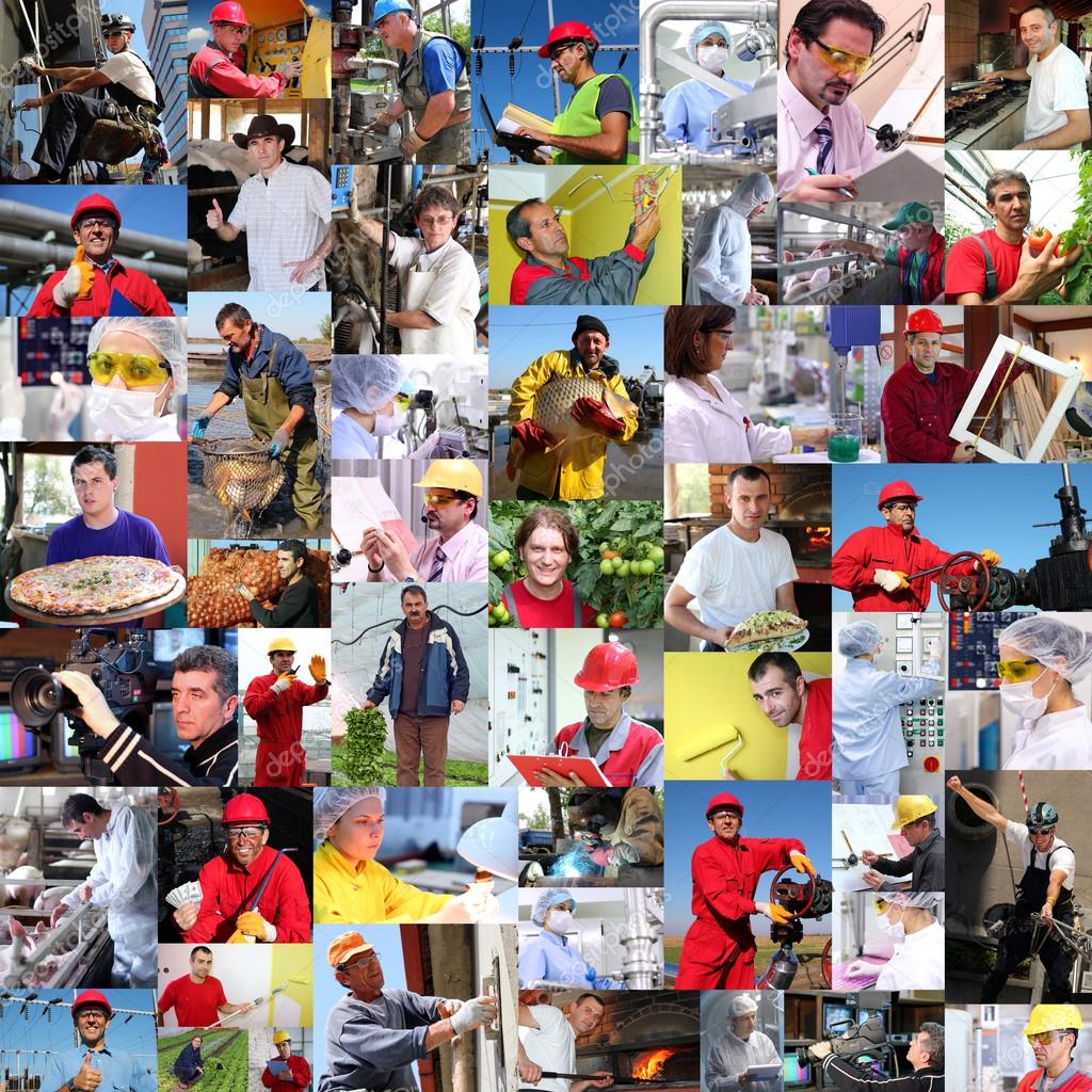 Collage of Diverse People, Workers — Stock Photo © robert_g #87654238
