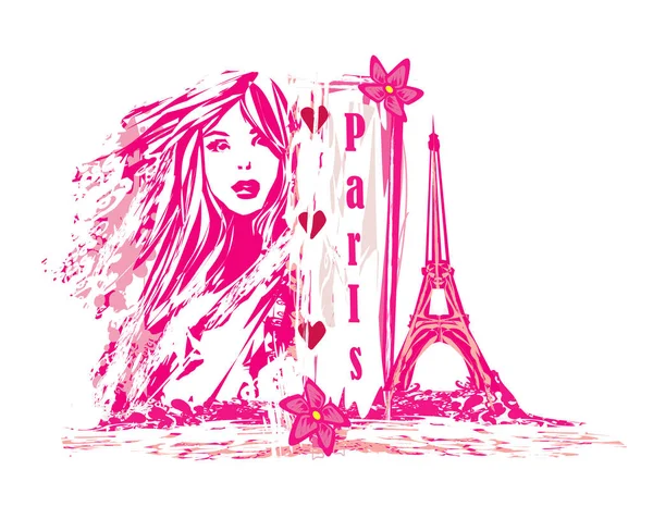 Beautiful women Shopping in Paris - vector card Stock Vector Image by ...