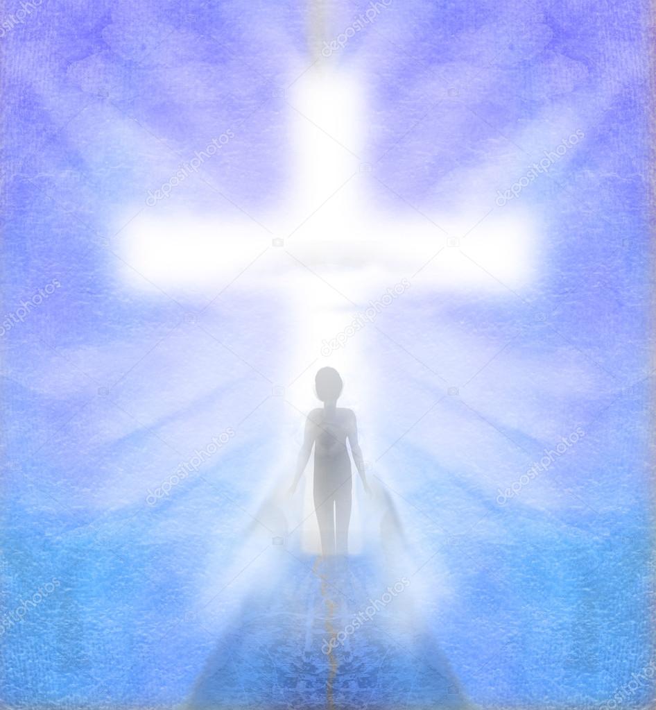 Human goes in the direction of the cross — Stock Photo © JackyBrown ...