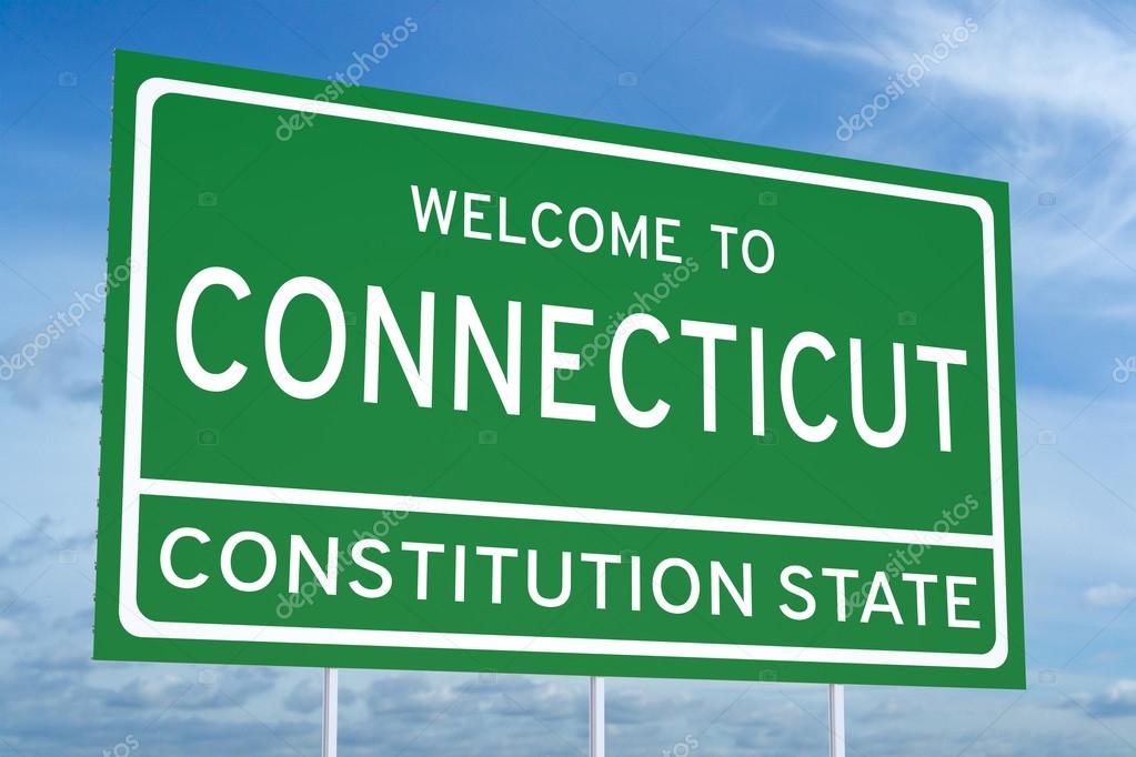 Welcome to Connecticut state road sign — Stock Photo © alexlmx #101632464